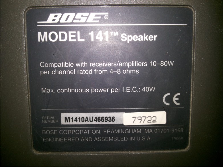 Bose 141 (made in USA) แท้ ราคา 4200.- ครับ - เว็บบอร์ดหูฟังมั่นคง ...